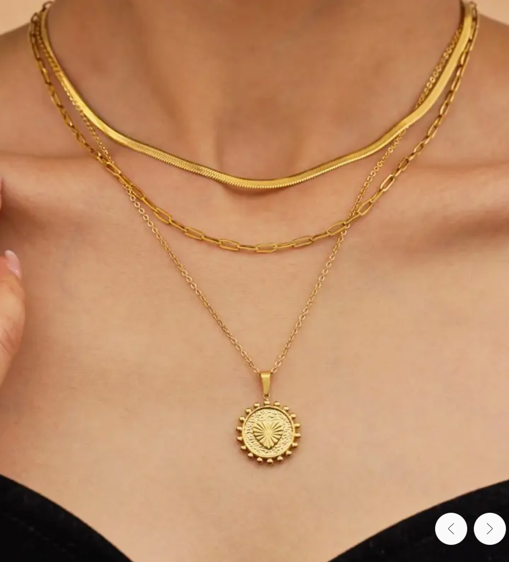 Triple Layered Coin Necklace | BluePeppermint Boutique